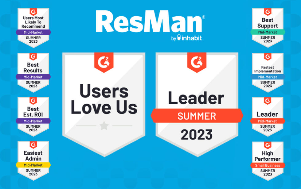 ResMan Named Leader in G2’s Summer Report, Earning 10 Badges for ...